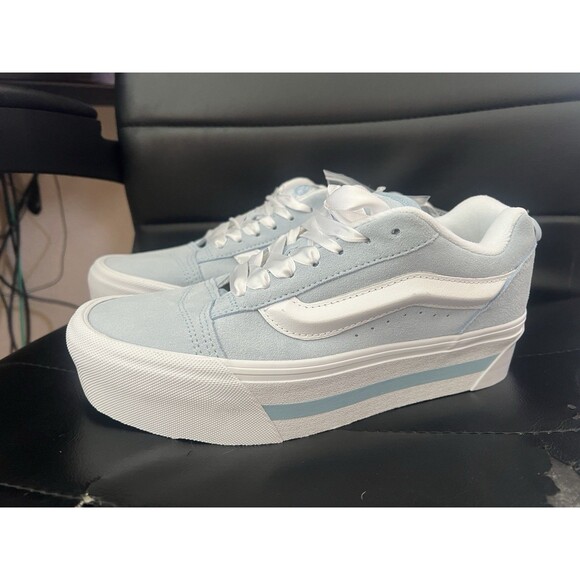 Vans | Shoes | Vans Knu Stack Vintage Satin Shoes Dream Blue White Size ...